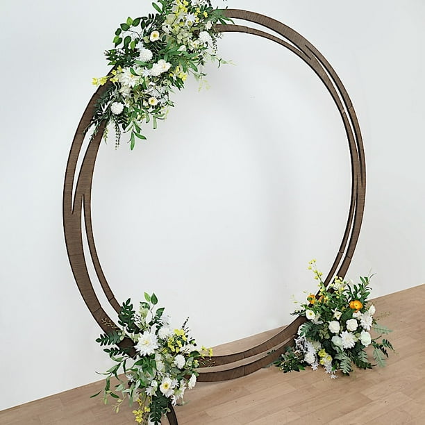 BalsaCircle 8 feet Brown Natural Wood Round Backdrop Stand Wedding Arch ...