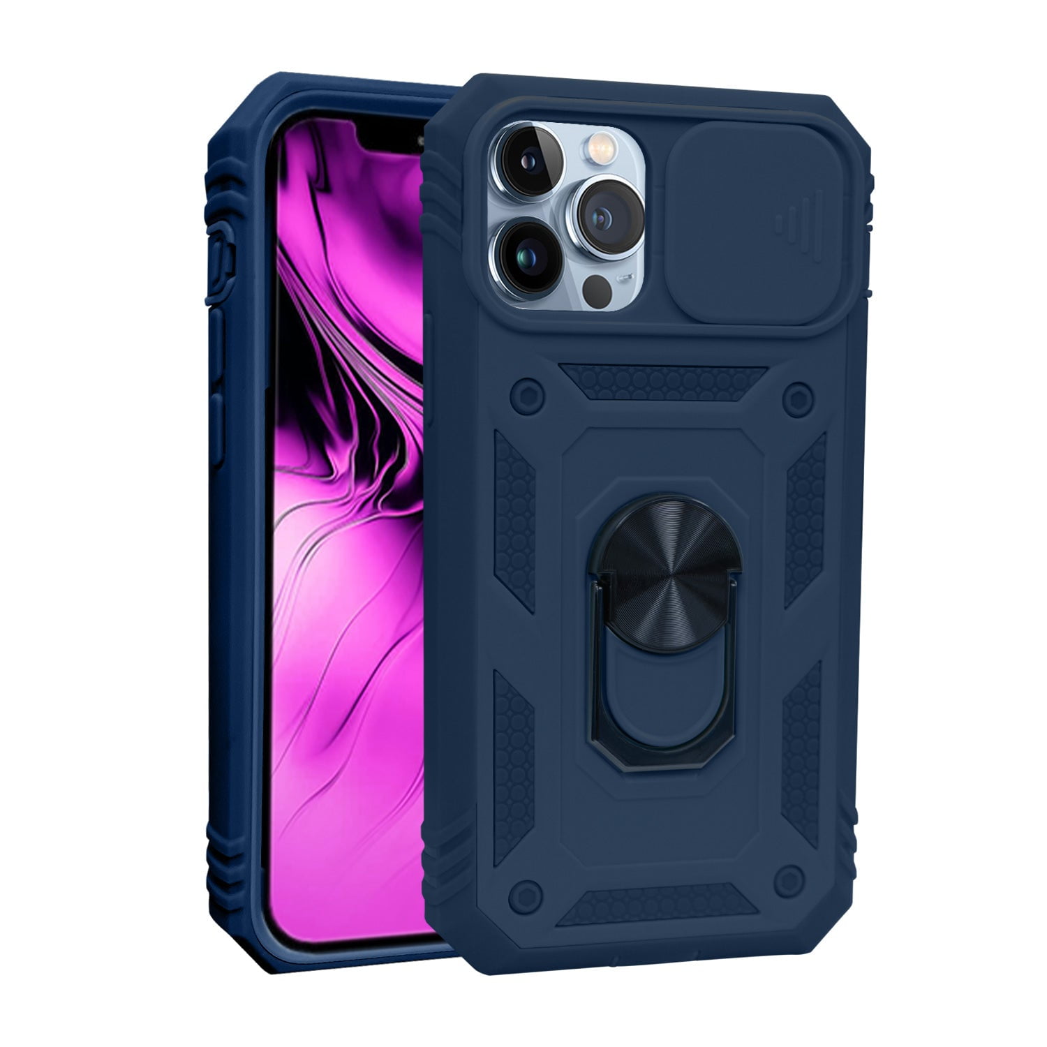 iPhone 12 Pro Case - Heavy-Duty, Ring Holder, Camera Cover - Walmart.com