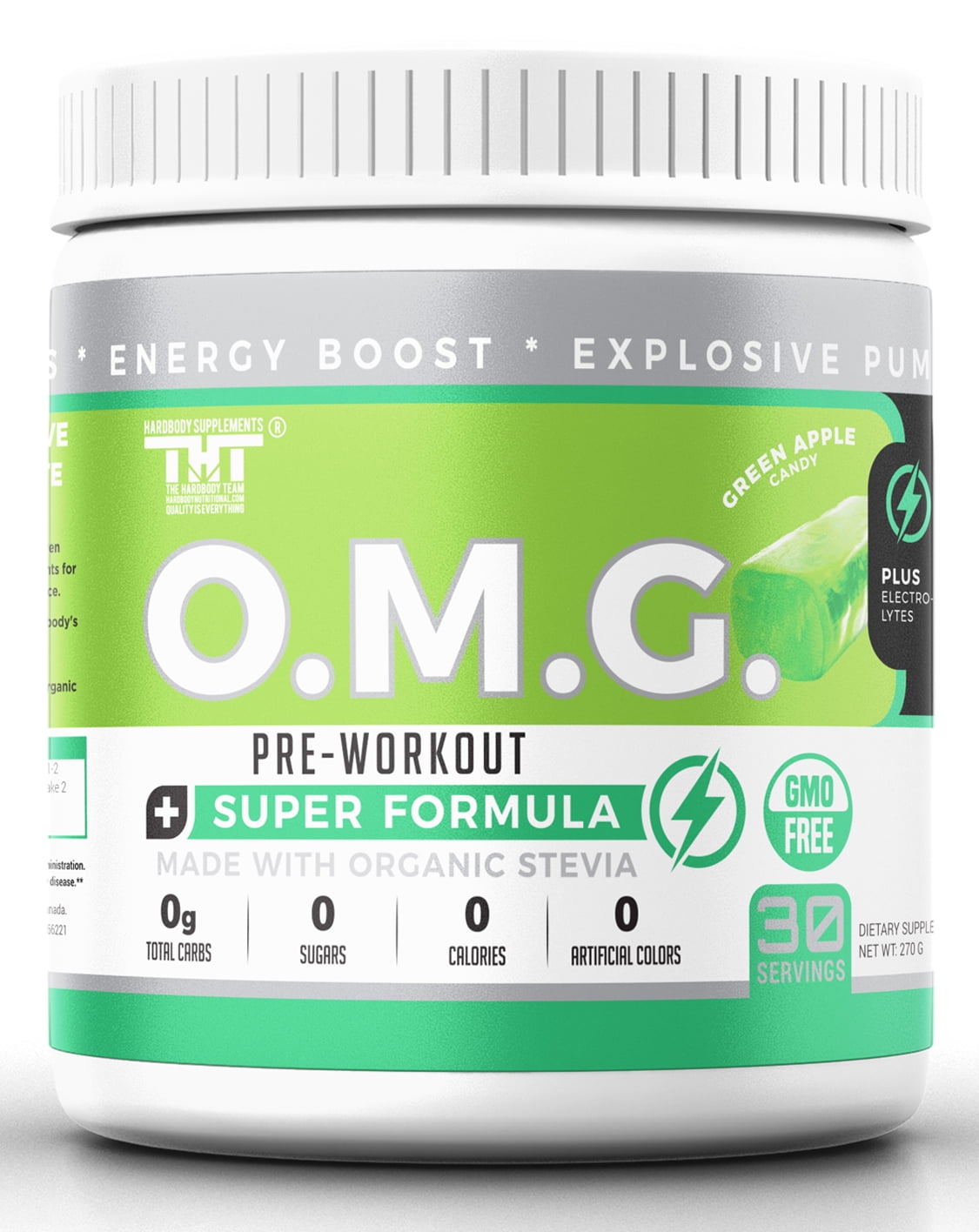 Hardbody Supplements OMG Natural Organic Pre Workout Mix Powder ...