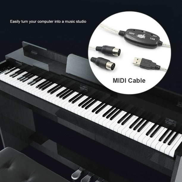 Pro USB IN-OUT MIDI Adapter Cable PC to Music Electronic Keyboard ...