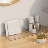 Wall Mounted Folding Shelf Transparent Punch Free Large Capacity Strong ...