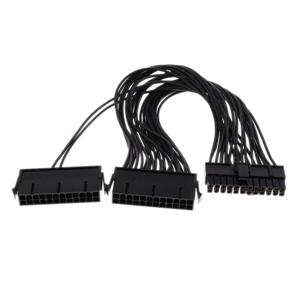 Dual PSU Cable, Supply 24Pin Mainboard Adapter 24PIN Connector Cable ...