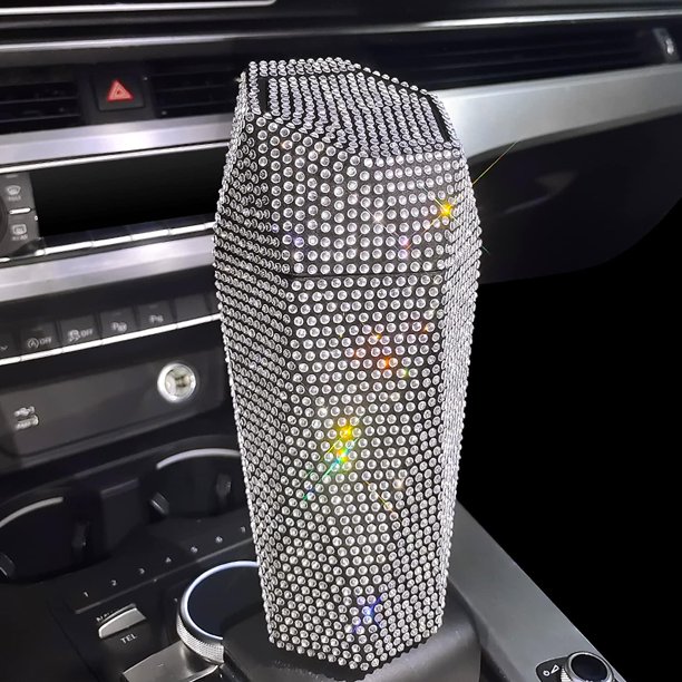 Bling Car Trash Can Trash Organizer With Lid Rhinestone Glitter Auto ...