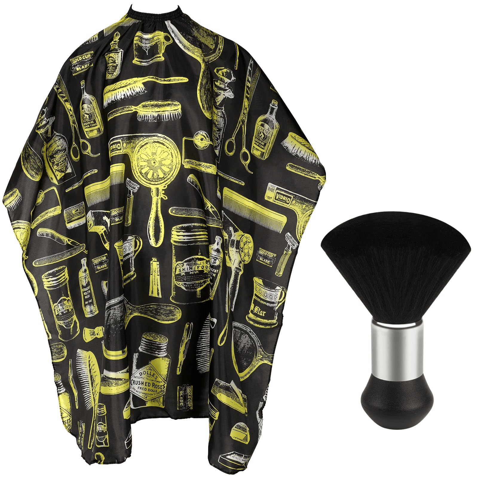 JANYUN Yellow Floral Print Professional Hair Cutting Cape with Neck ...