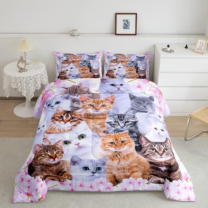 Click here for Yst Kids Cartoon Cat King Bedding Set Cute Animal... prices