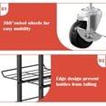 Water Bottle Organizer Metal Storage Rack with Lockable Wheels Bottle ...