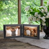 HORLIMER 4x6 Double Picture Frame with Real Glass Horizontal Display ...