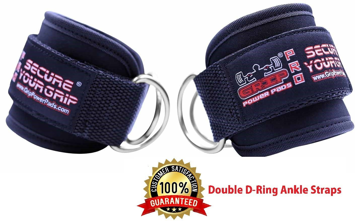 Best Ankle Straps for Cable Machines Double D-Ring Adjustable Neoprene ...