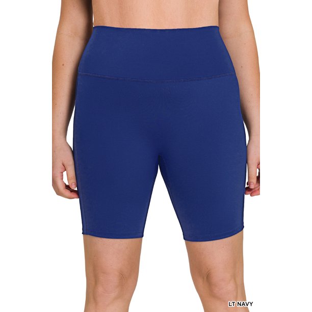 Zenana Women & Plus Athletic High Rise Wideband Workout Outseam Biker ...