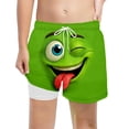 Bainana Boys Swim Shorts Child Cartoon Print Elastic Waist Straight Leg ...