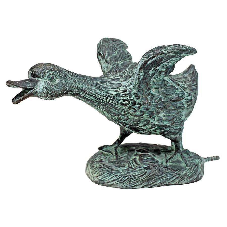 Design Toscano The Lindell Pond Running Duck Cast Bronze Garden Statue ...
