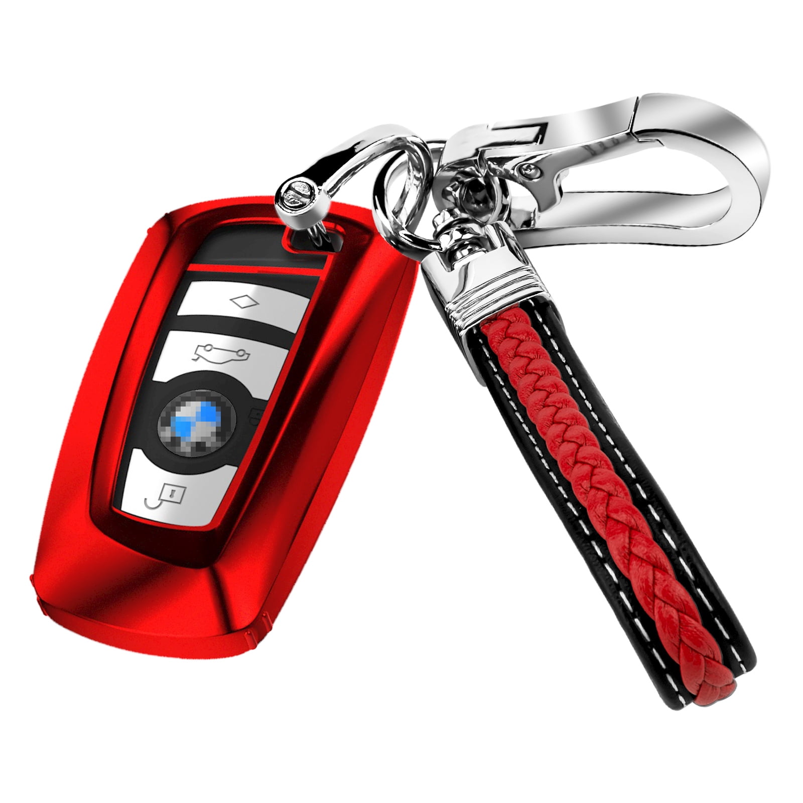 YUBOMT Key Fob Cover for BMW Full Protection Key Fob Case with Keychain ...