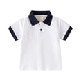 BOOMNY Toddler Boys Short Sleeve Polo Shirts Patchwork Color Buttons ...