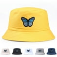 GROFRY Solid Color Bucket Hat Butterfly Sun Protection Elegant ...