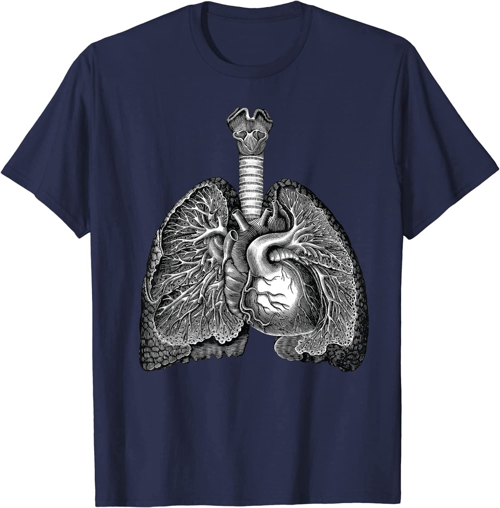 Human Internal Organs Lungs Heart Upper Body Anatomy T-Shirt - Walmart.com