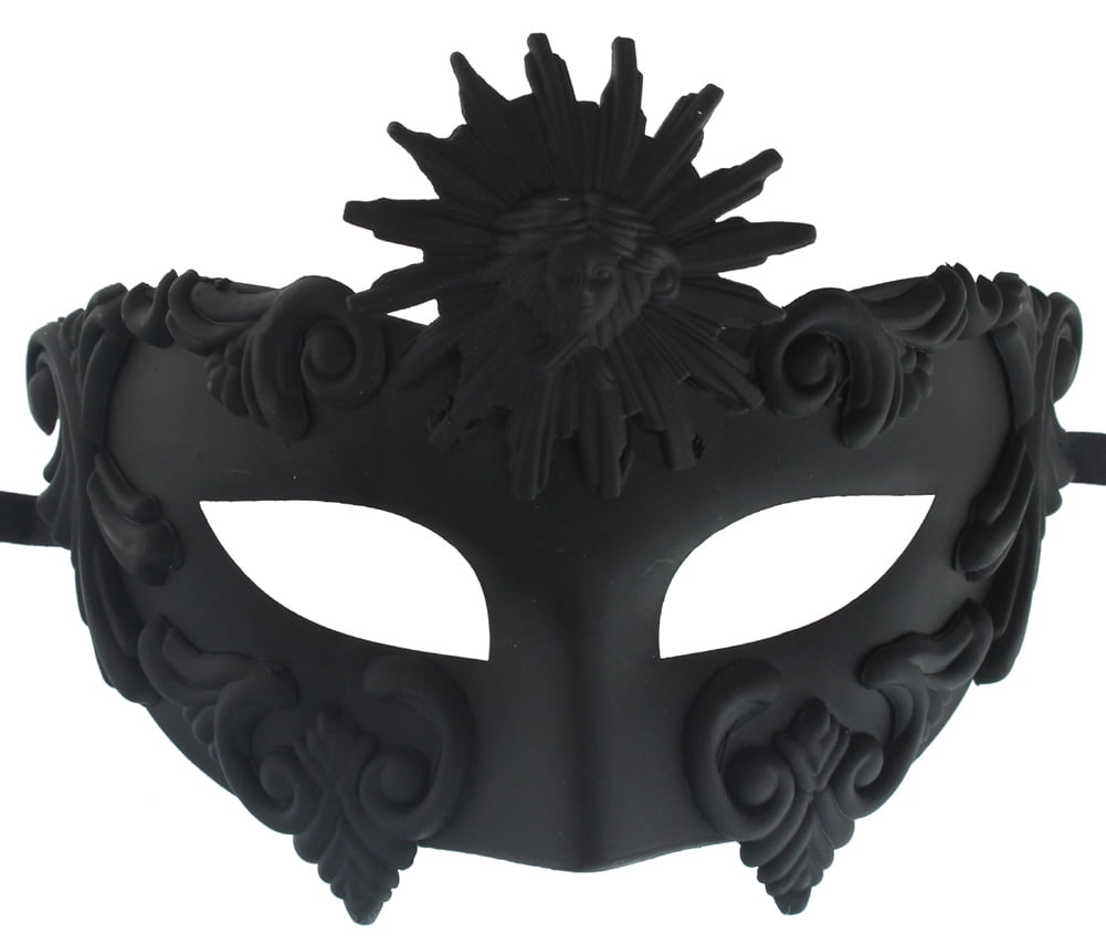 BLACK GREEK MASK - Mythology Sun - MASQUERADE COSTUME - Walmart.com