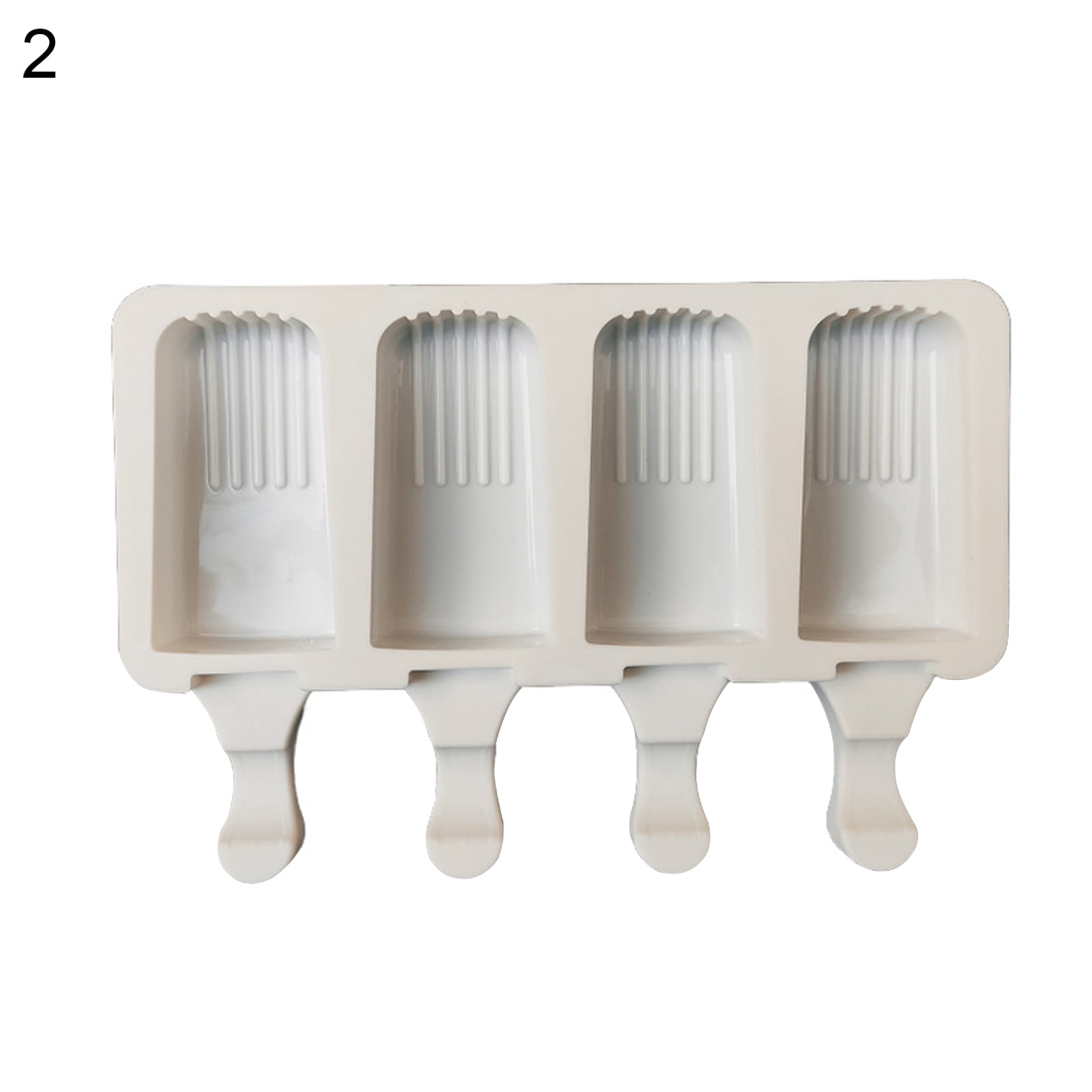 Popsicle Molds, Ice Pop Molds Silicone 4 Cavities Ice Cream Mold Oval ...
