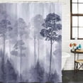 Boho Pines Bathroom Shower Curtains with 12 Hooks Polyester Waterproof ...