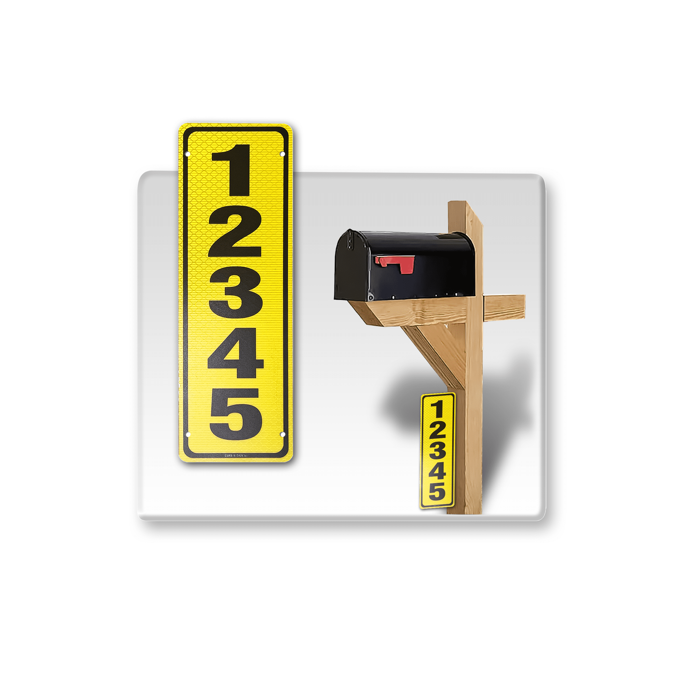 Curb-N-Sign Reflective 911 Address Sign for Mailbox, Single/Double ...