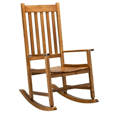 CASTLECREEK Oversized Wooden Rocking Chair, Camping Rustic Wood Rocker ...