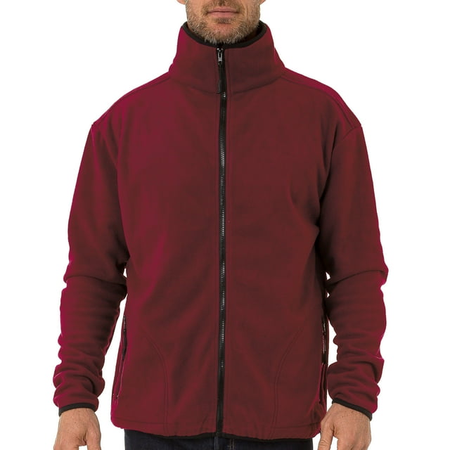 UZZI Men's Polar Fleece Jacket, Warm and Soft, Full Front Zipper ...