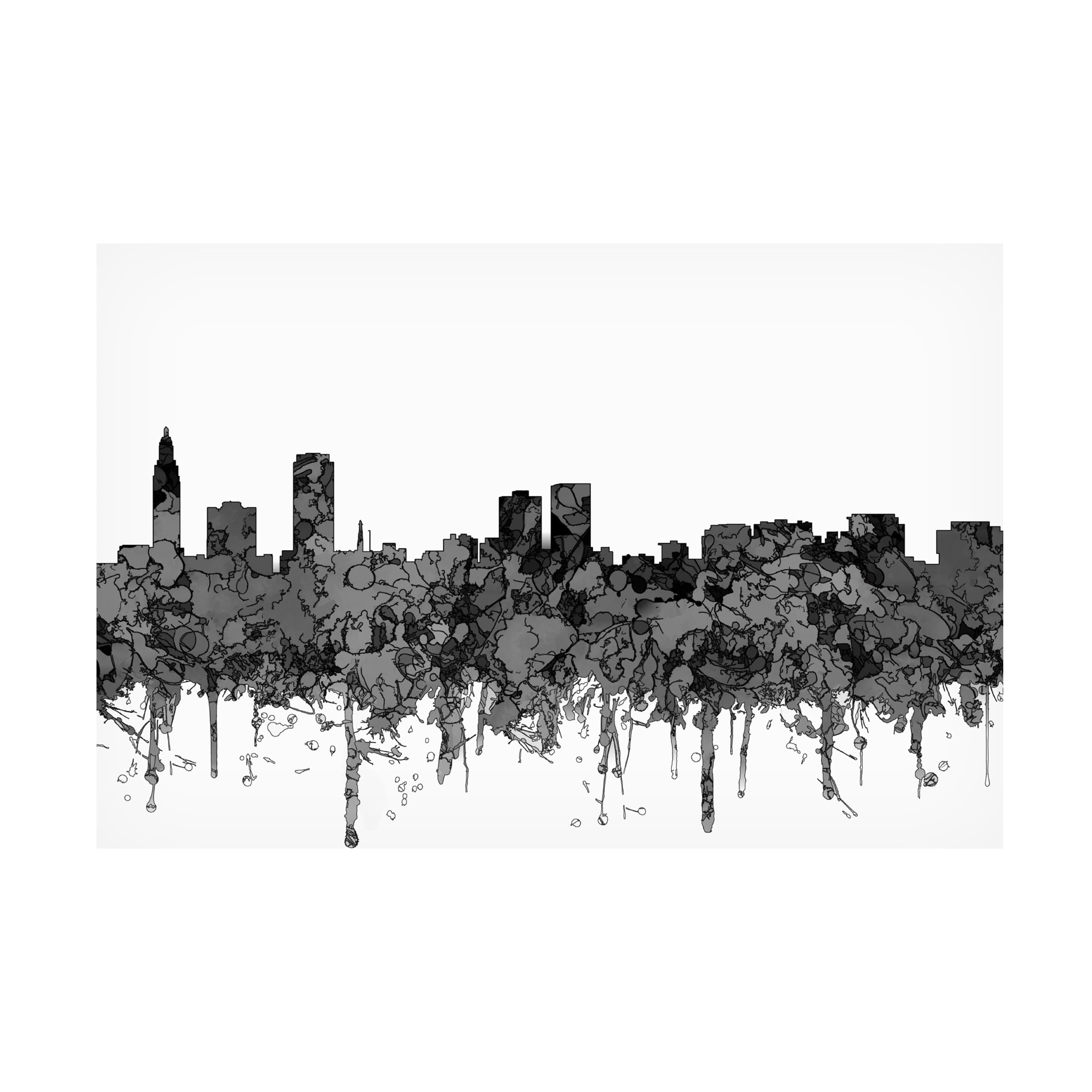 Marlene Watson 'Baton Rouge Louisiana Skyline Cartoon B and W' Canvas ...