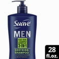 (4 pack) Suave Men 3-in-1 Shampoo, Conditioner & Body Wash, Soothing ...