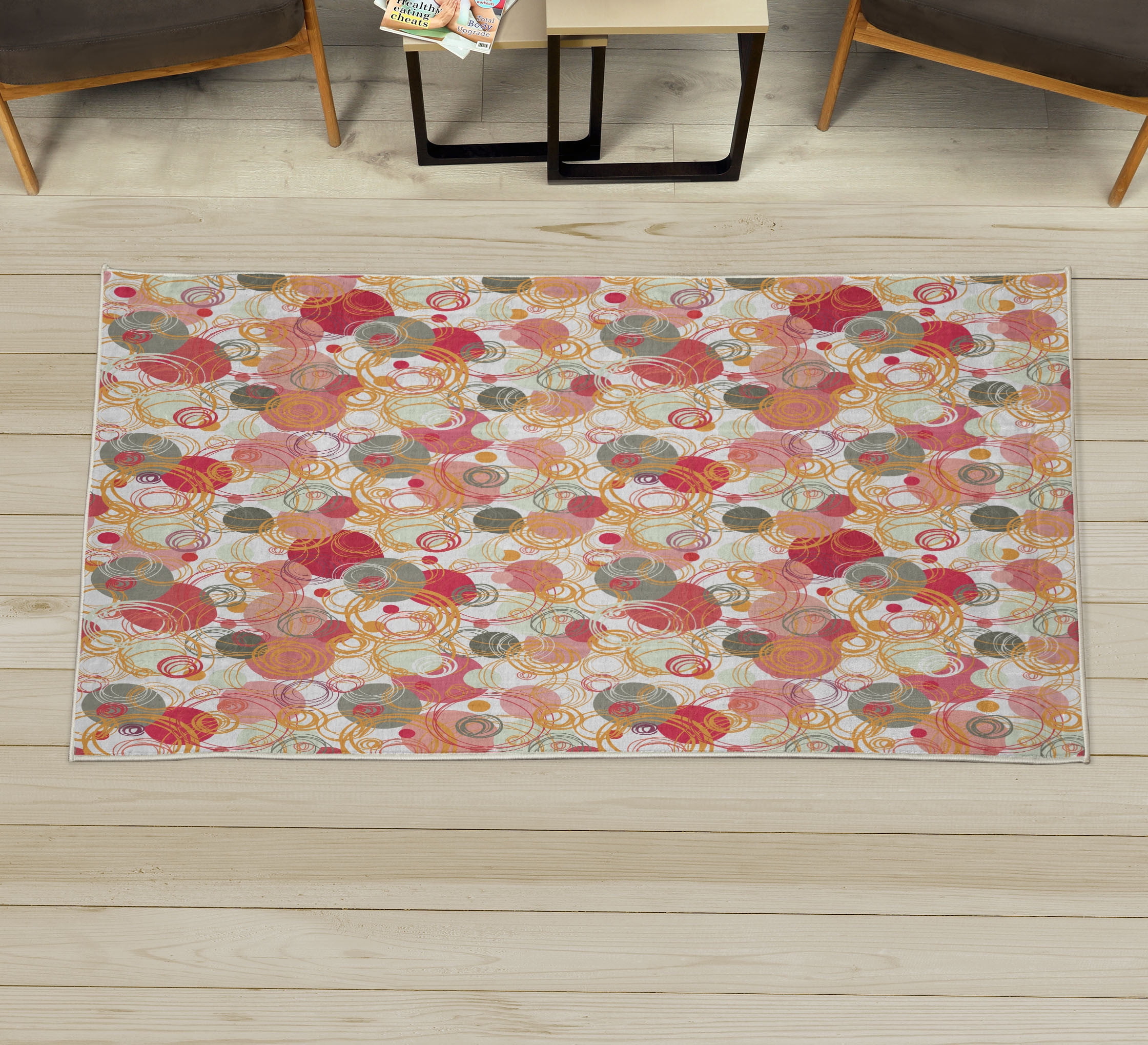 Abstract Decorative Rug, Hand Drawn Sketchy Geometrical Retro Modern ...