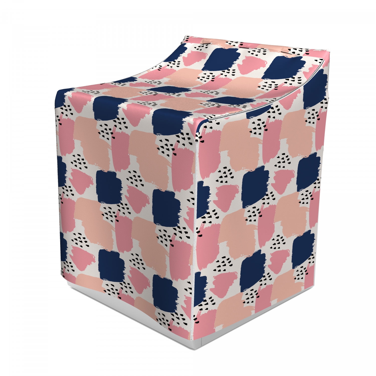 Navy and Blush Washer Cover, Hand Painted Style Brushstrokes in Pastel ...