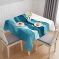 Blue Water Ripple Abstract Geometric Table Cloth 60x60in, Waterproof ...