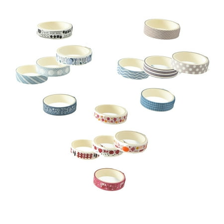 15 Rolls Pattern Tape Decor Tapes DIY Wrapping Paper Tapes for Crafts ...