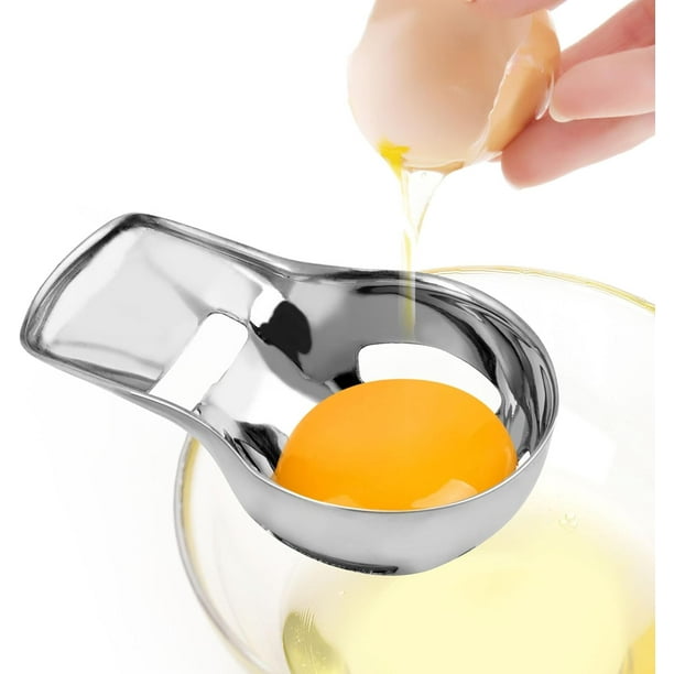 WWS-Egg Yolk Separator, Raw Egg Stainless Steel Divider Yolk White Screening Gadget with Slot ...