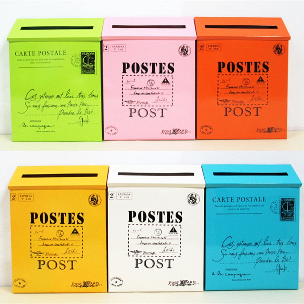 wirlsweal Retro Metal Wall Mounted Mailbox Bucket Newspaper Letter Box ...