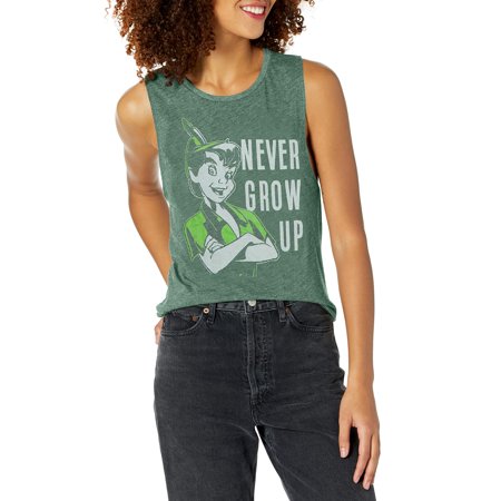 Disney Tinkerbell Dont Grow Women's Muscle Tank, Pine Green Heather ...