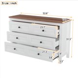 52" Large Storage Cabinet, Modern Multi-Function Retro Farmhouse Style ...