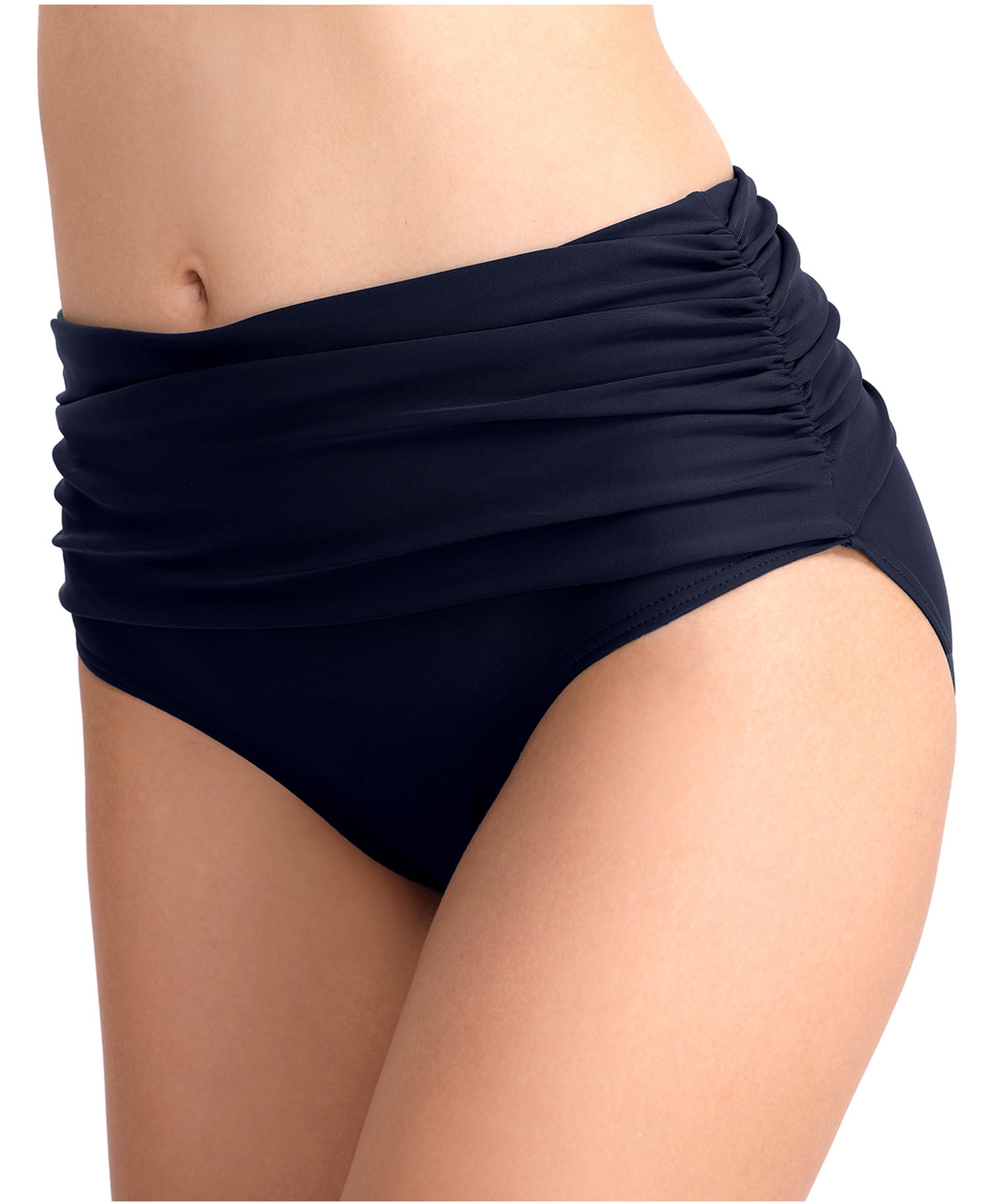 Csndyce Women Sexy High Waist Swimwear Bottom Ruched Tummy Controlled