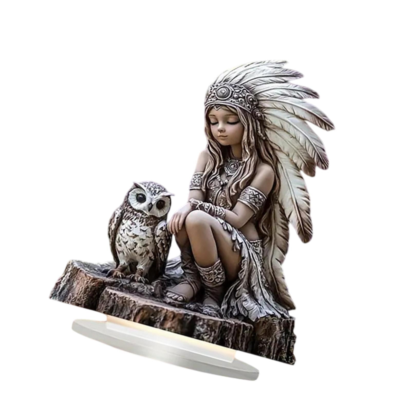 Click here for Jesticaly Indian Girl Owl Sign Accent Cabinet Acry... prices
