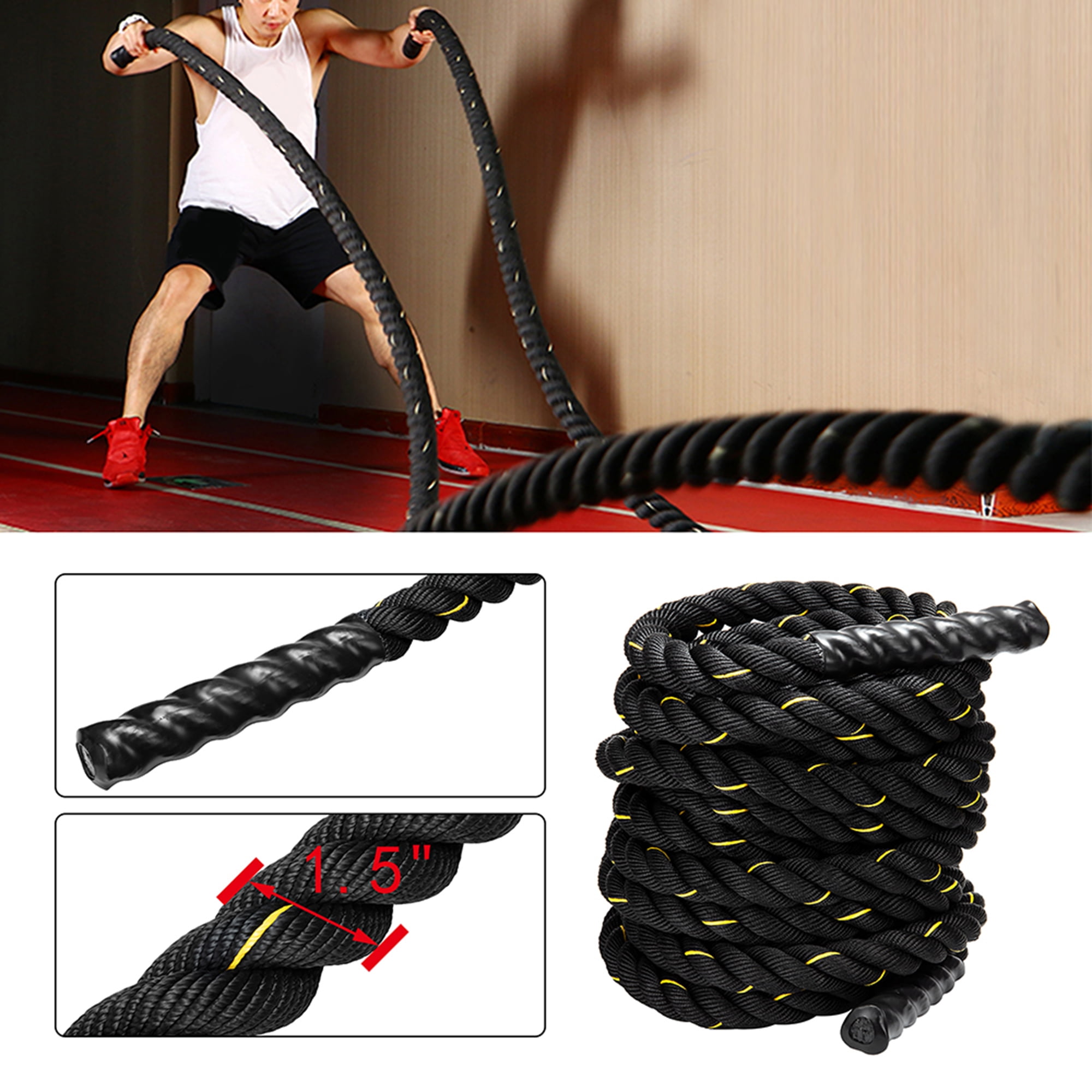 Battle Rope Exercise Fitness Strength Training Rope Great Workout for ...
