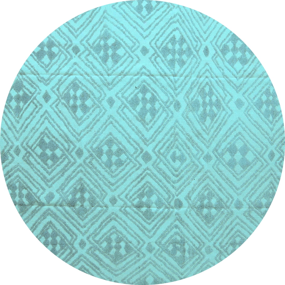 Ahgly Company Indoor Round Abstract Light Blue Modern Area Rugs, 6 ...