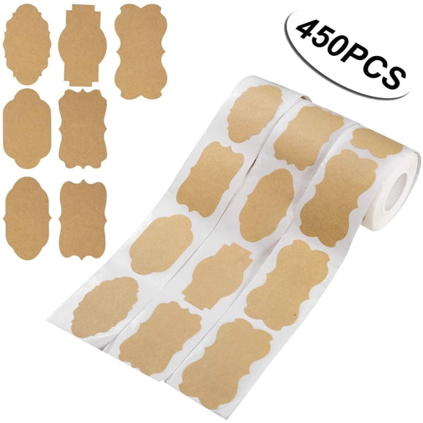 450 Pieces Kraft Sticker Paper Label Kraft Tags Brown Kraft Sticker ...