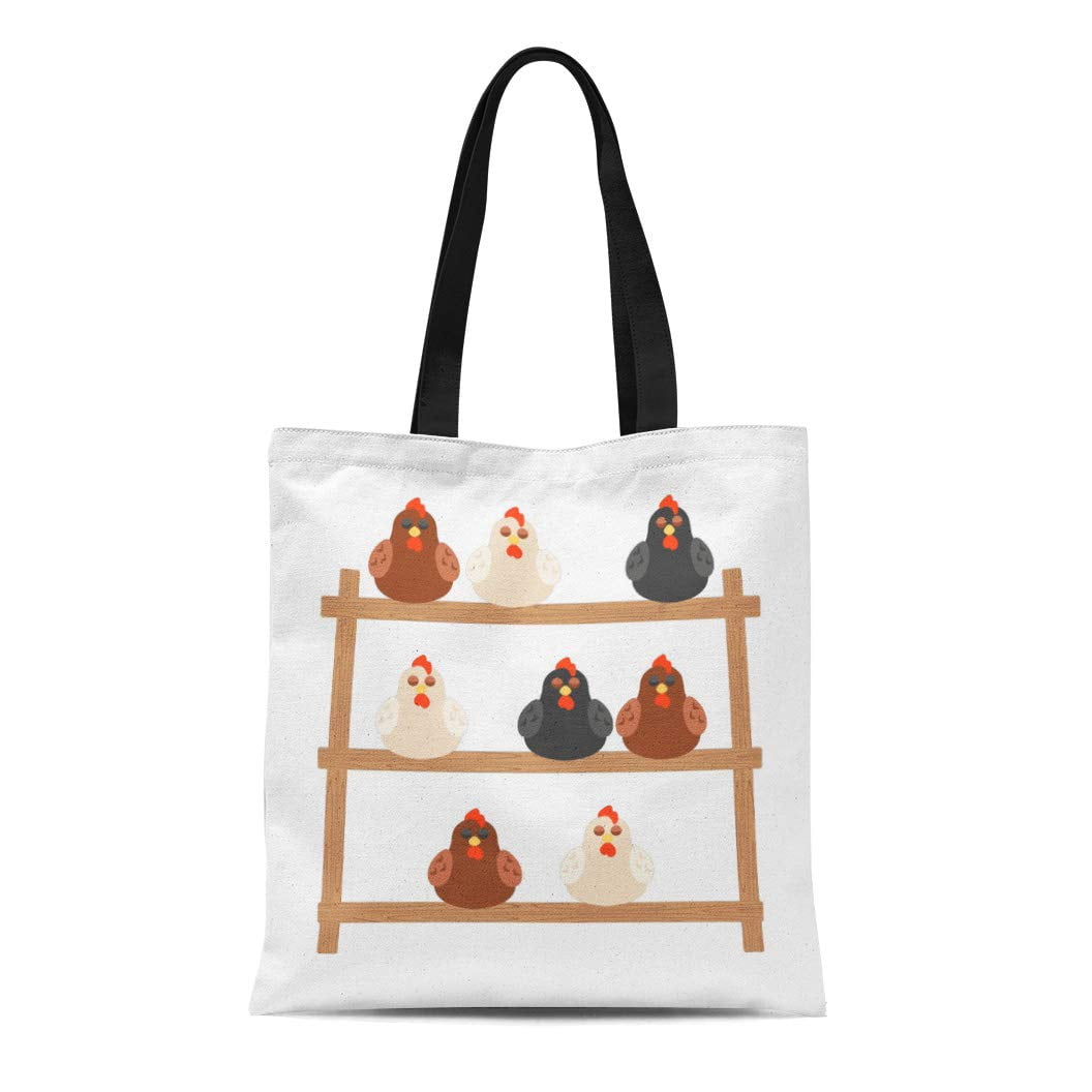 ASHLEIGH Canvas Tote Bag Rooster Hen Chicken Coop Cockerel Chanticleer ...