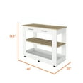 Qumbnk Modern Kitchen Cart with 2 Shelves and 2 Drawers and Wheels ...