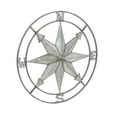DecMode Silver Metal Compass Wall Decor with Distressed Copper Like ...