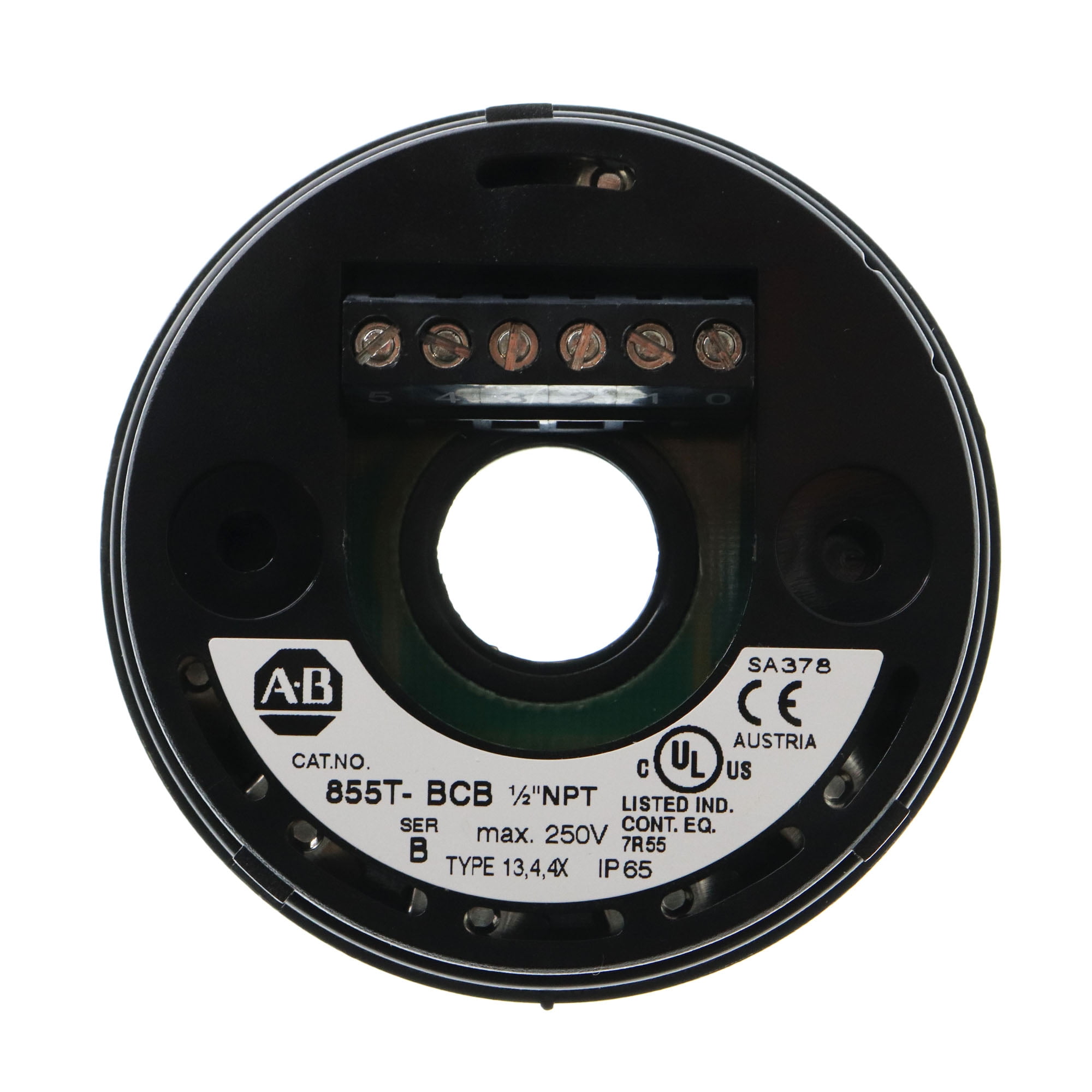 Allen-Bradley 855T-BCBC Surface MountStack Light, 1/2-Inch, 70mm, Black ...