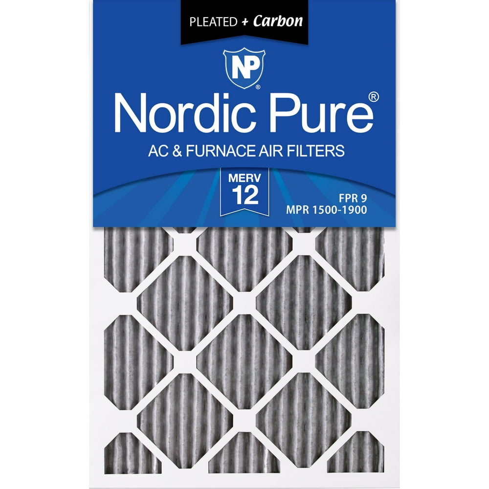 16x25x1 (15_1/2x24_1/2) Furnace Air Filters MERV 12 Pleated Plus Carbon ...