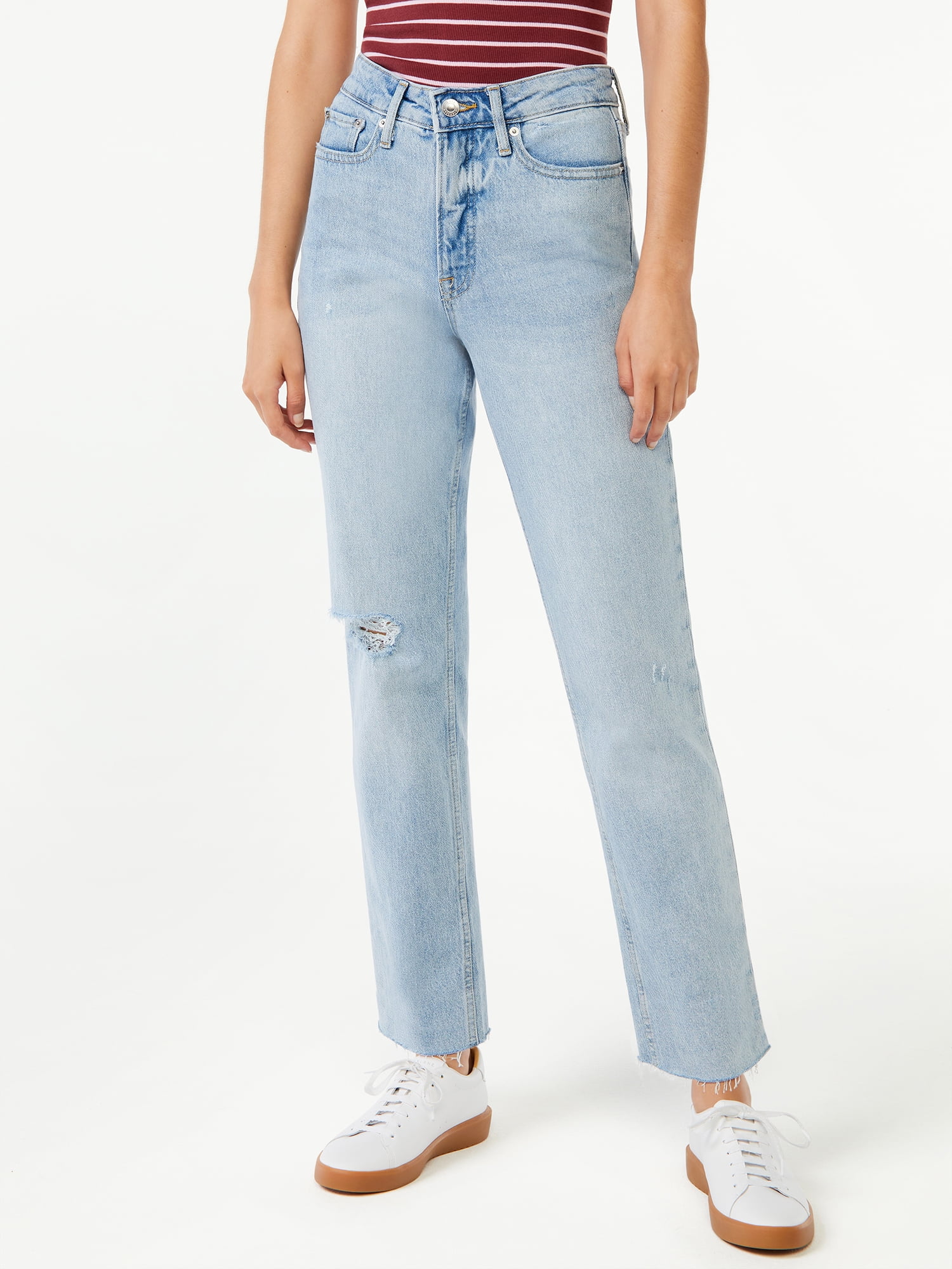 Free Assembly Women's Super High Rise Straight Jeans - Walmart.com