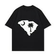 Crewneck T Shirt Black South Carolina State Outline With Palm Tree And ...
