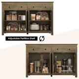 Homfa Farmhouse Kitchen Sideboard, 4-Doors 2-Drawers Wood Buffet ...