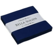 Bella Solids Nautical Blue Moda Charm Pack; 42 - 5" Precut Fabric Quilt ...
