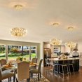 8-inch modern adjustable crystal chandelier, adjustable height round ...